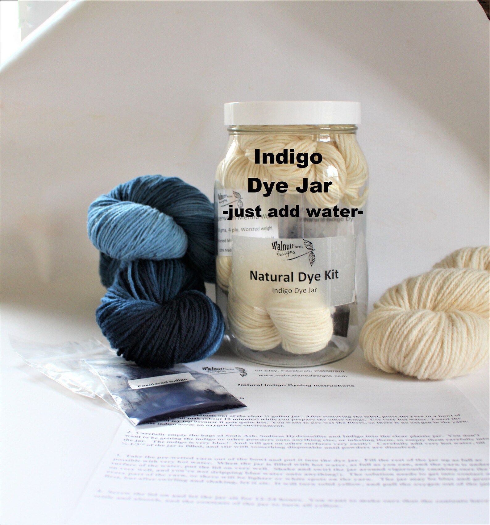 Indigo Dye Kit for Indigo Natural Yarn Dyeing With Natural | Etsy
