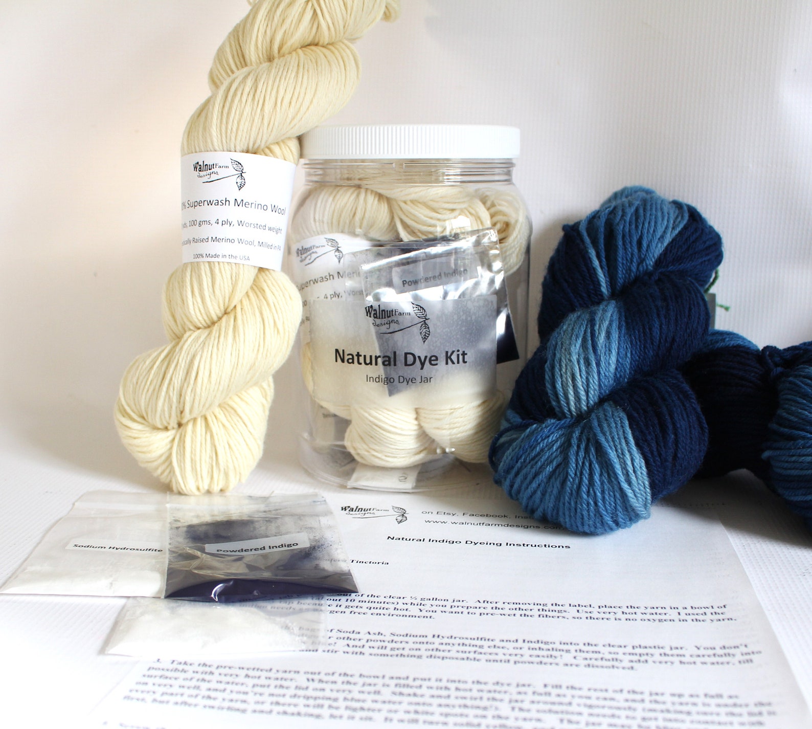 Indigo Dye Kit for Indigo Natural Yarn Dyeing With Natural - Etsy