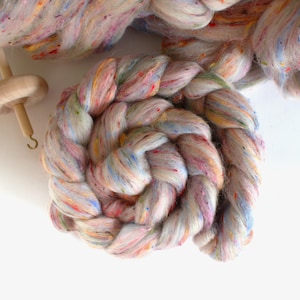 4 or 8 Oz Taste the Rainbow Tweed Rainbow Wool Combed Top Roving Dyed ...
