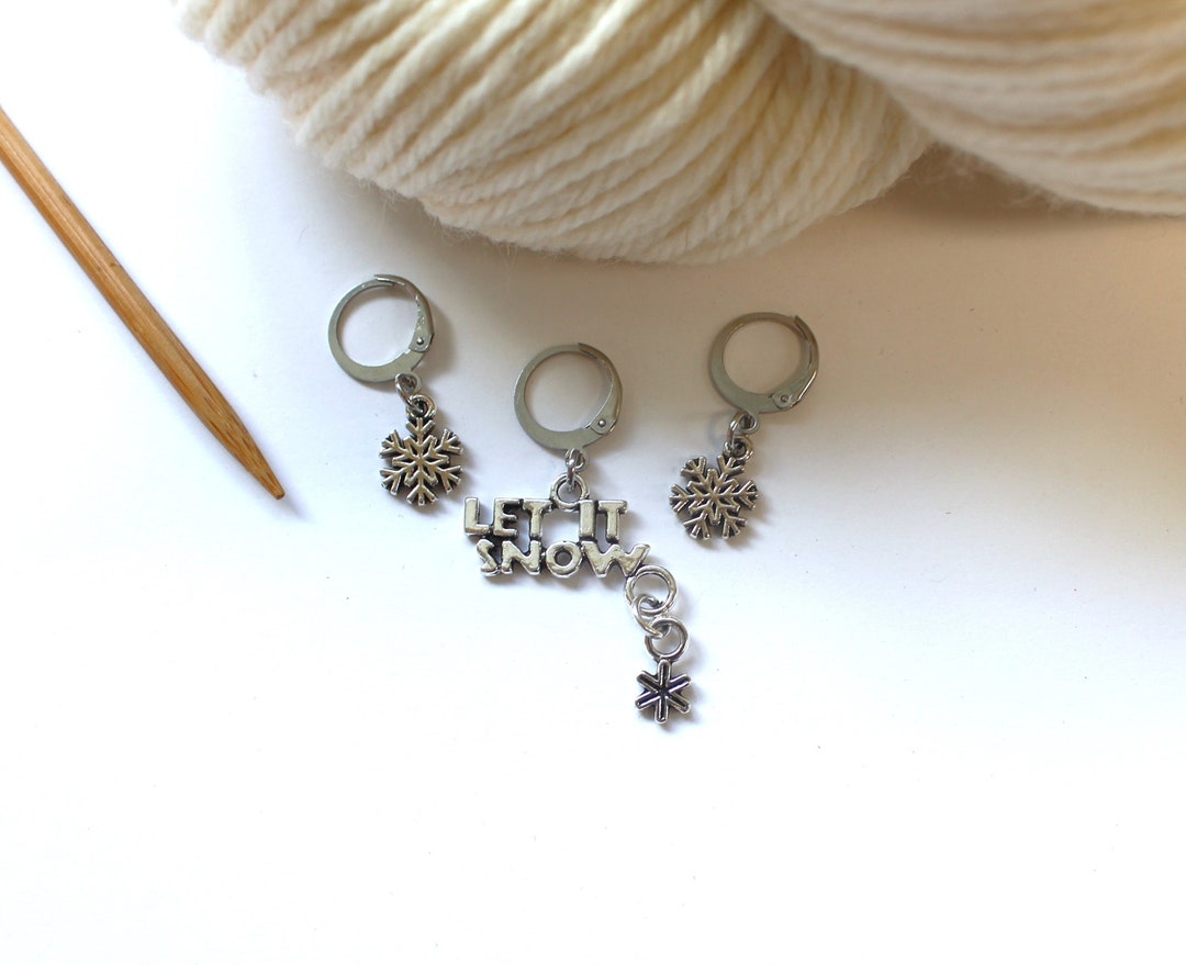 Snowflake Snow Stitch Markers Stitchmarker Knitting Crochet Charms to ...