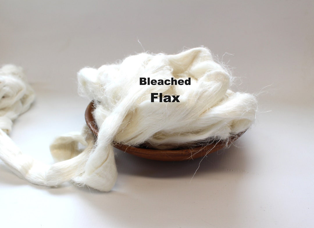 Bleached Flax White Combed Top for Spinning Felting or Doll Hair Fiber ...