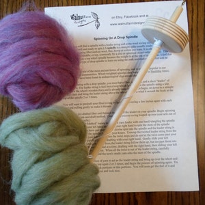 Drop Spindle Kit for Beginner W/ Fiber Top Whorl Handspinning Spindling ...