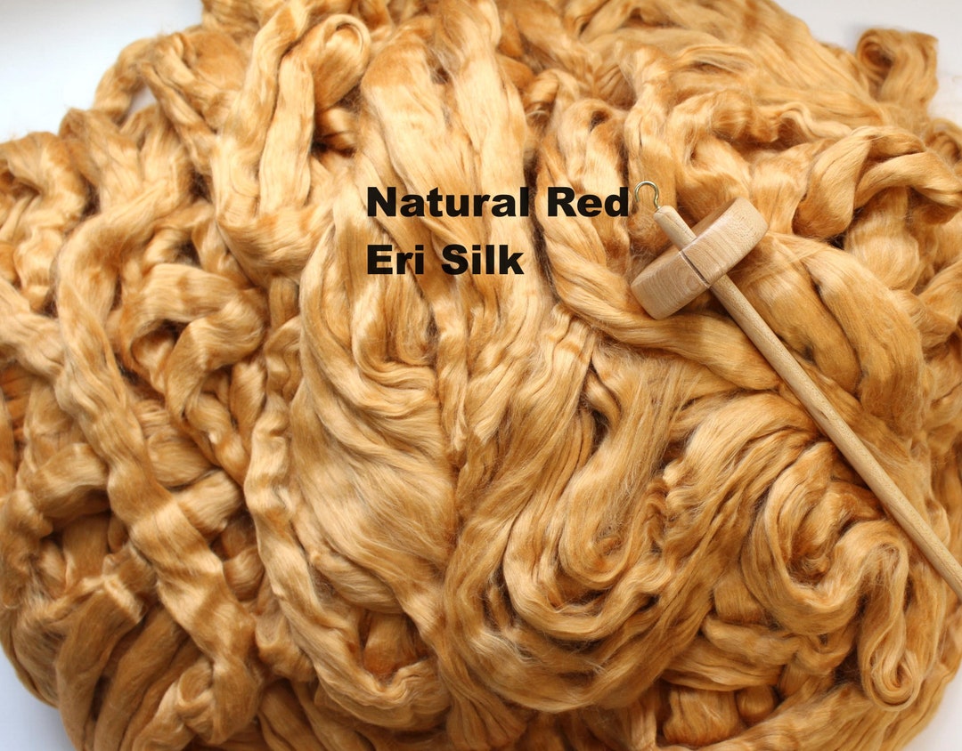 Red Eri Silk Fiber Combed Top for Spinning Felting or Doll Hair Fiber ...
