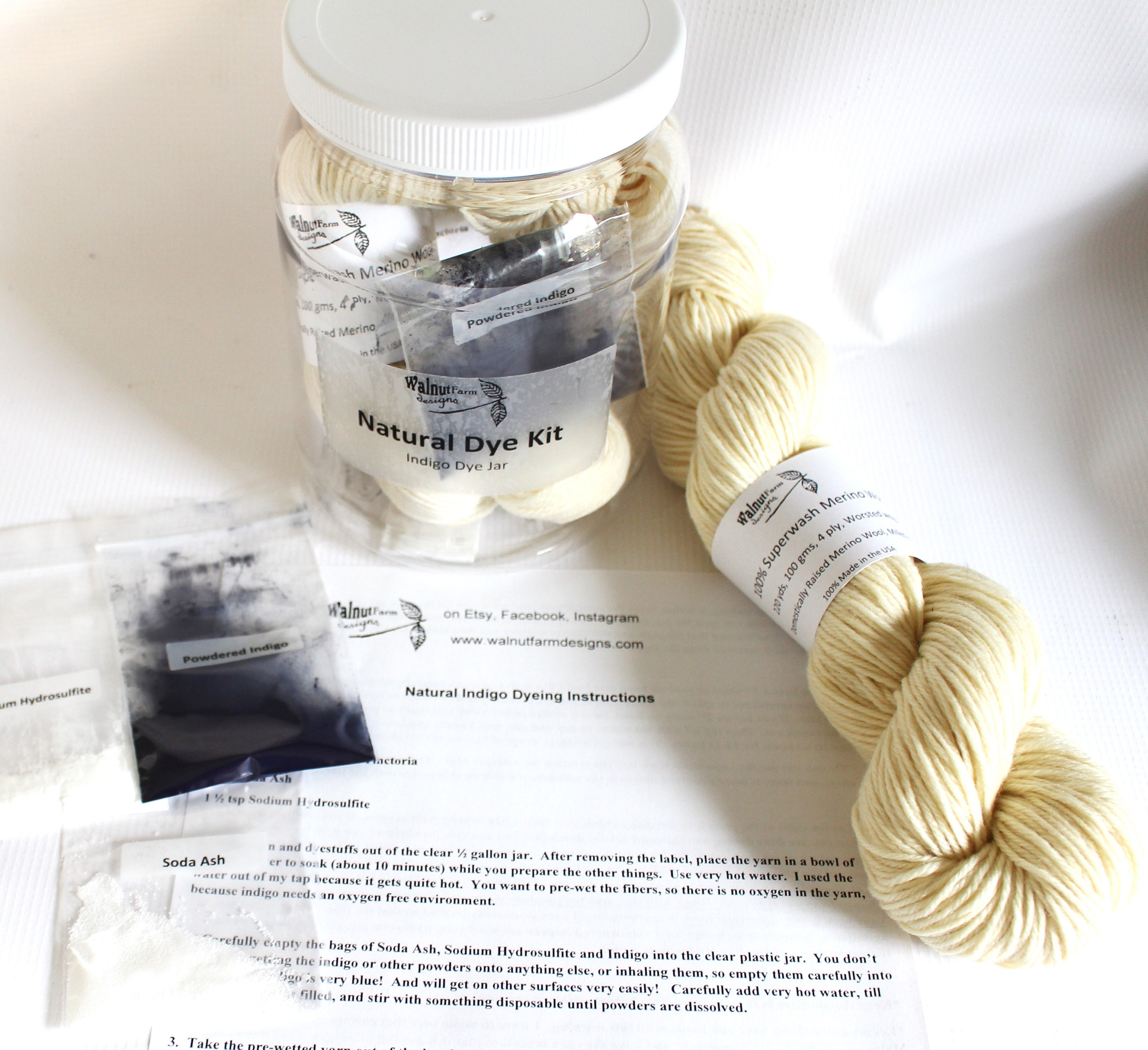 Indigo Dye Kit for Indigo Natural Yarn Dyeing With Natural - Etsy