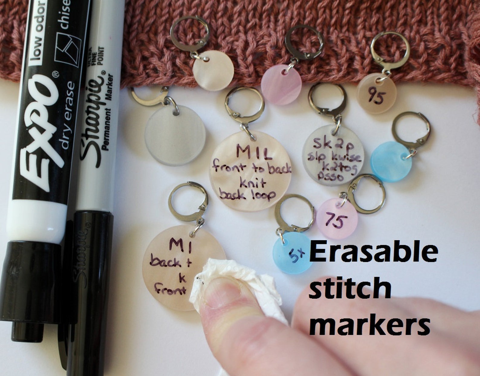Erasable Pattern Reminder Stitch Markers Knitters Helper - Etsy