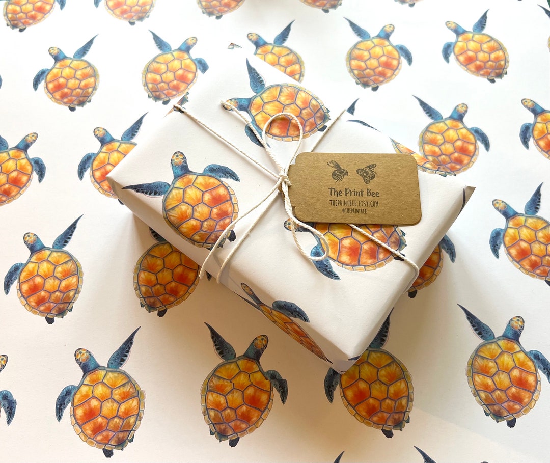 Turtle Wrapping Paper Gift Wrap Sheet - Etsy