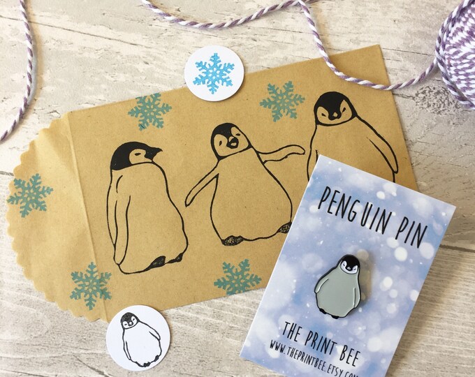 Penguin Pin Enamel Pin Badge - Etsy