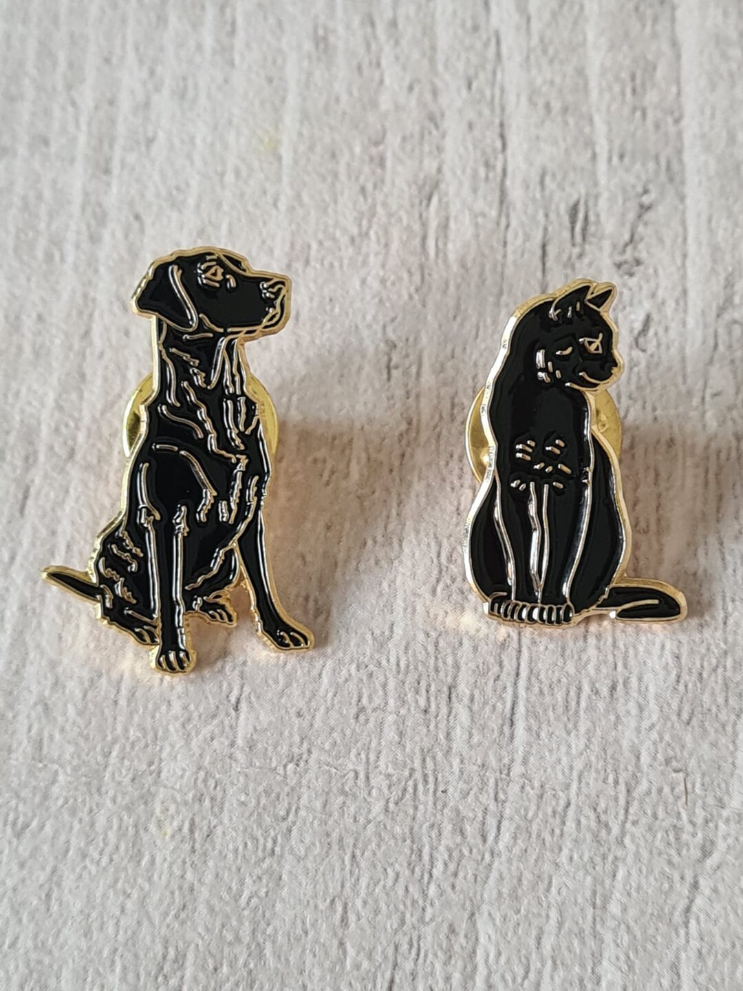 Black Cat Pin and Black Labrador Pin Badge - Etsy