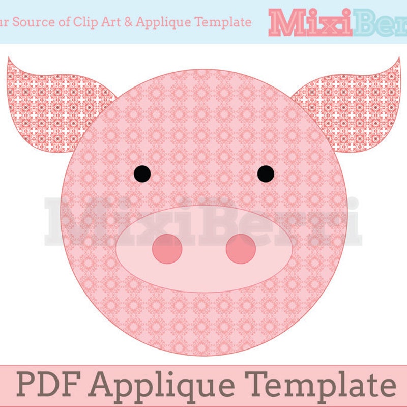 Pig Applique - Etsy