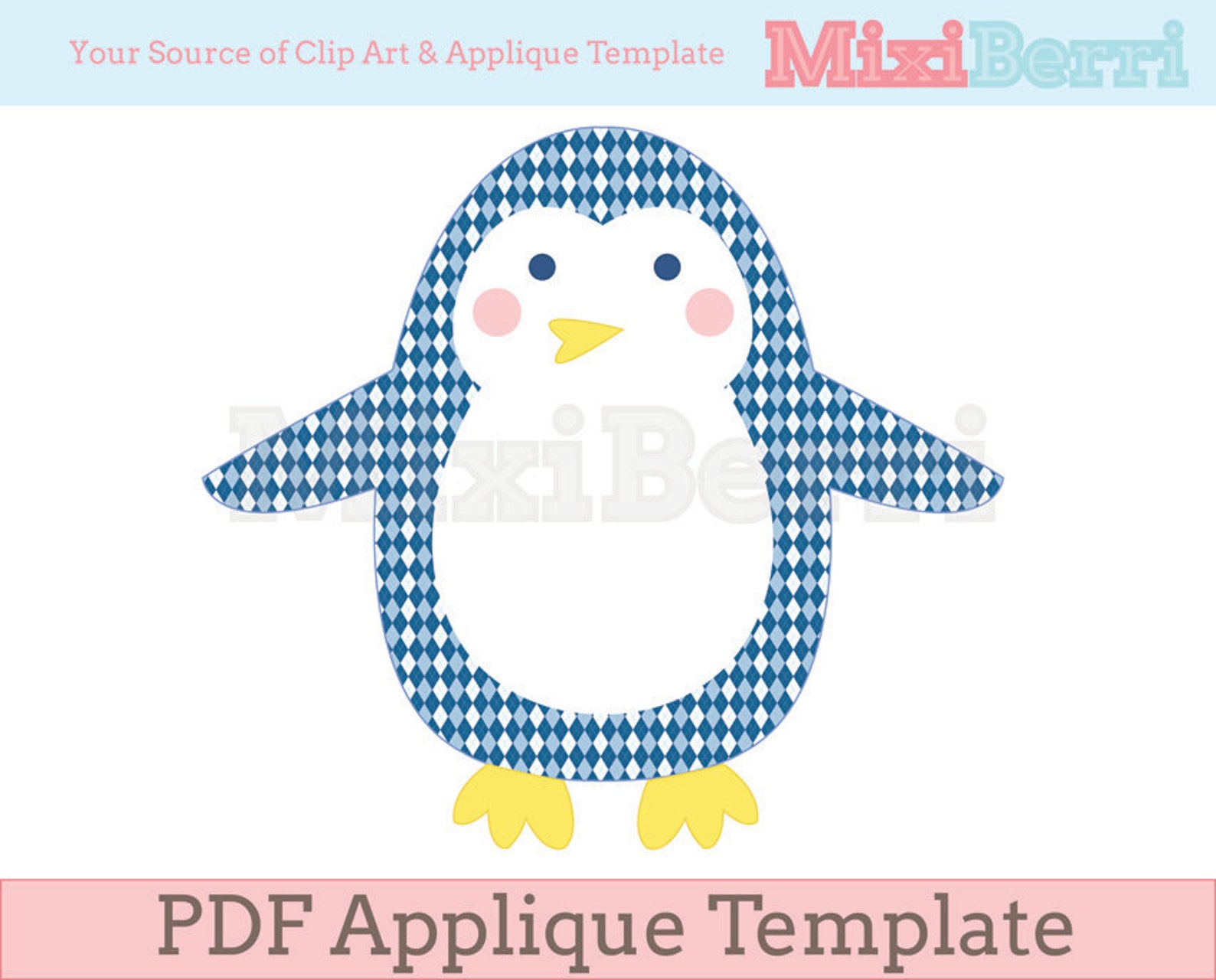 Penguin Applique Pattern PDF Instant Download - Etsy