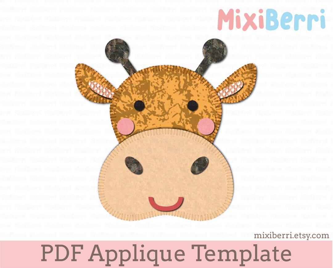 Giraffe Applique Template PDF Instant Download, Animal Applique, Quilt ...