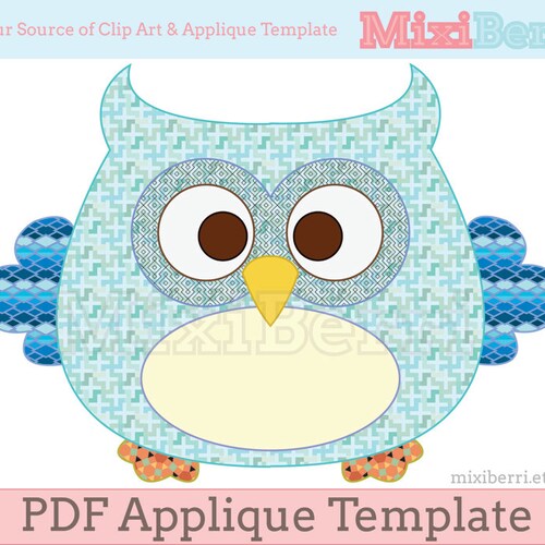 Applique Template Brown Owl PDF Instant Download - Etsy