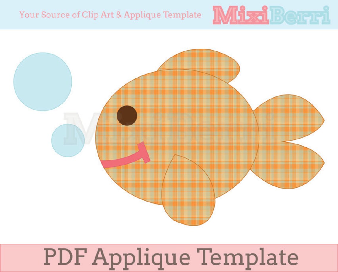 Fish Applique Pattern PDF Instant Download - Etsy