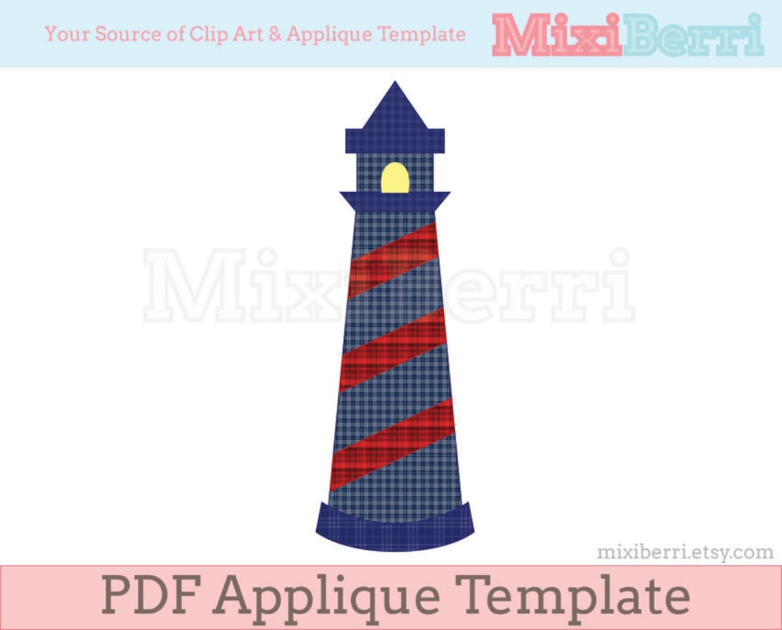 Applique Pattern Lighthouse PDF Applique Template Instant Download - Etsy