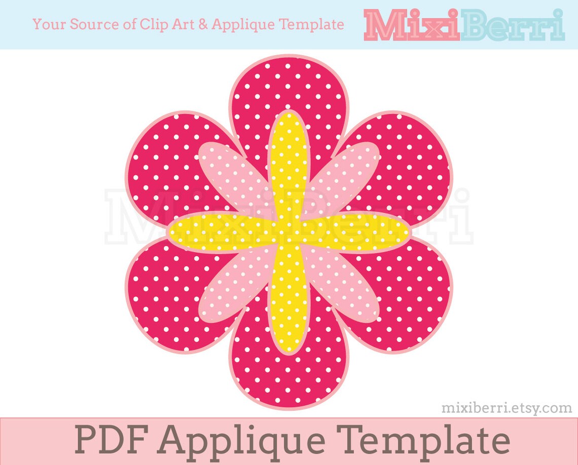 Flower Applique Template PDF Instant Download Hand Applique for Quilts ...