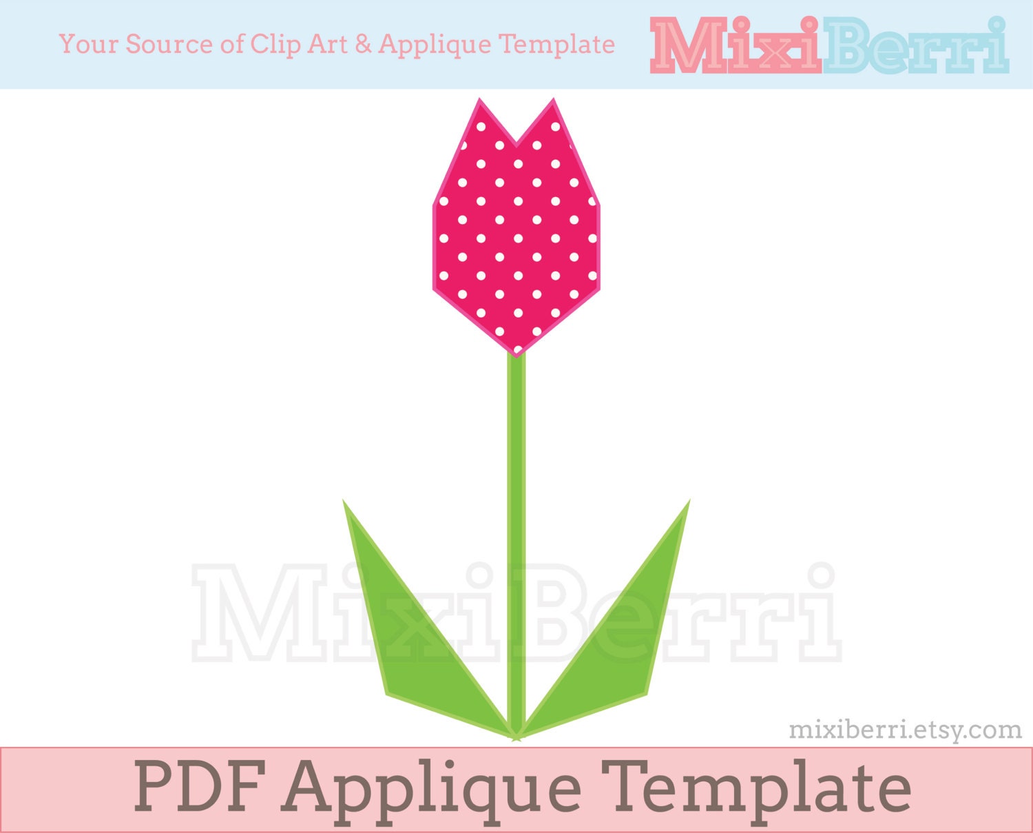 Geometric Tulip Hand Applique Template Origami Tulip Pattern for Quilts ...