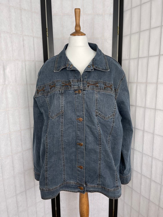 Vintage Customised Denim Jacket Size XL - Gem