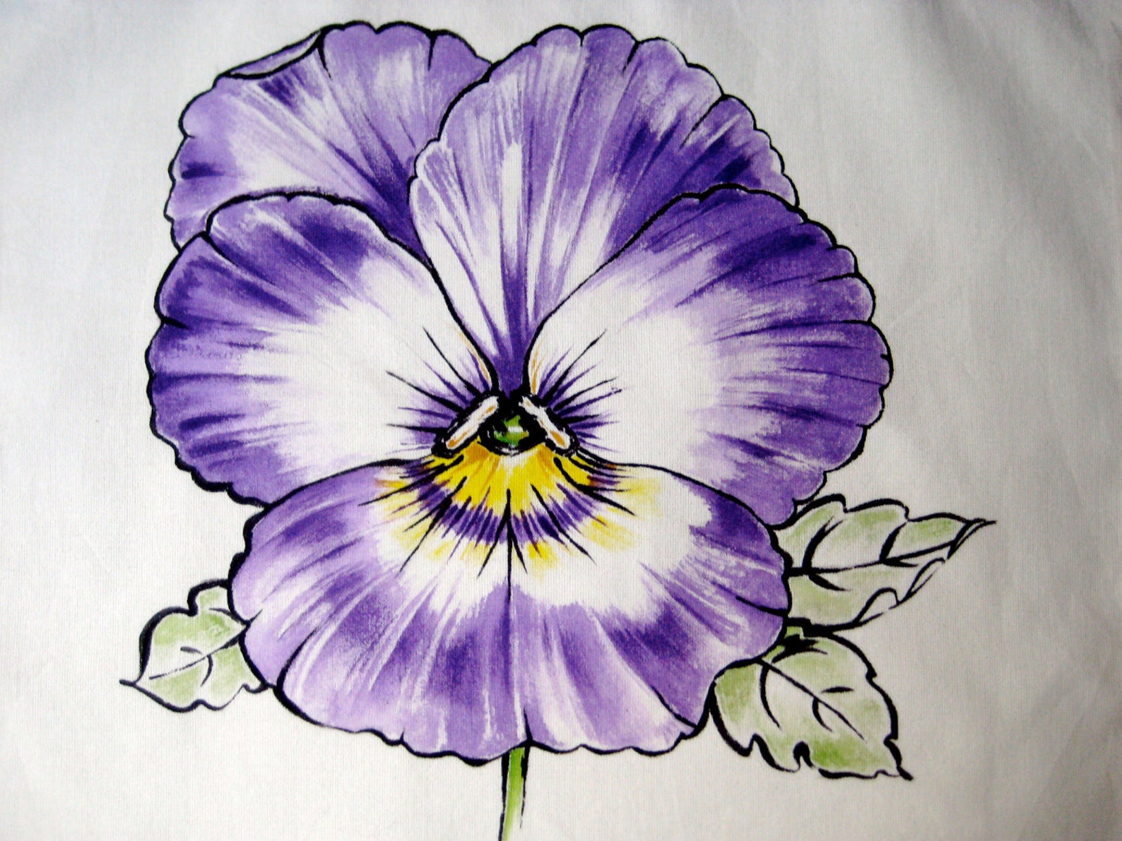 Pansy Design Hand Painted Organic Cotton Tote Bag - Etsy