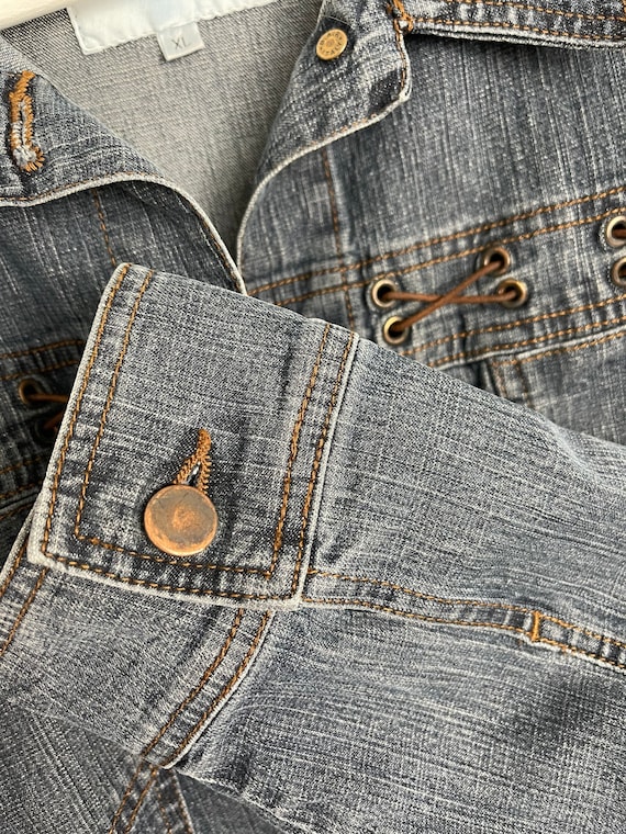 Vintage Customised Denim Jacket Size XL - Gem