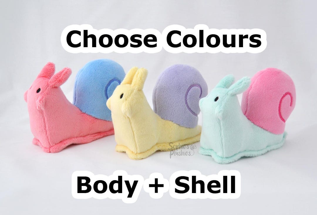 Custom Snail Plush, Choose Your Colours, Stuffed Animal, Snail Plushie ...