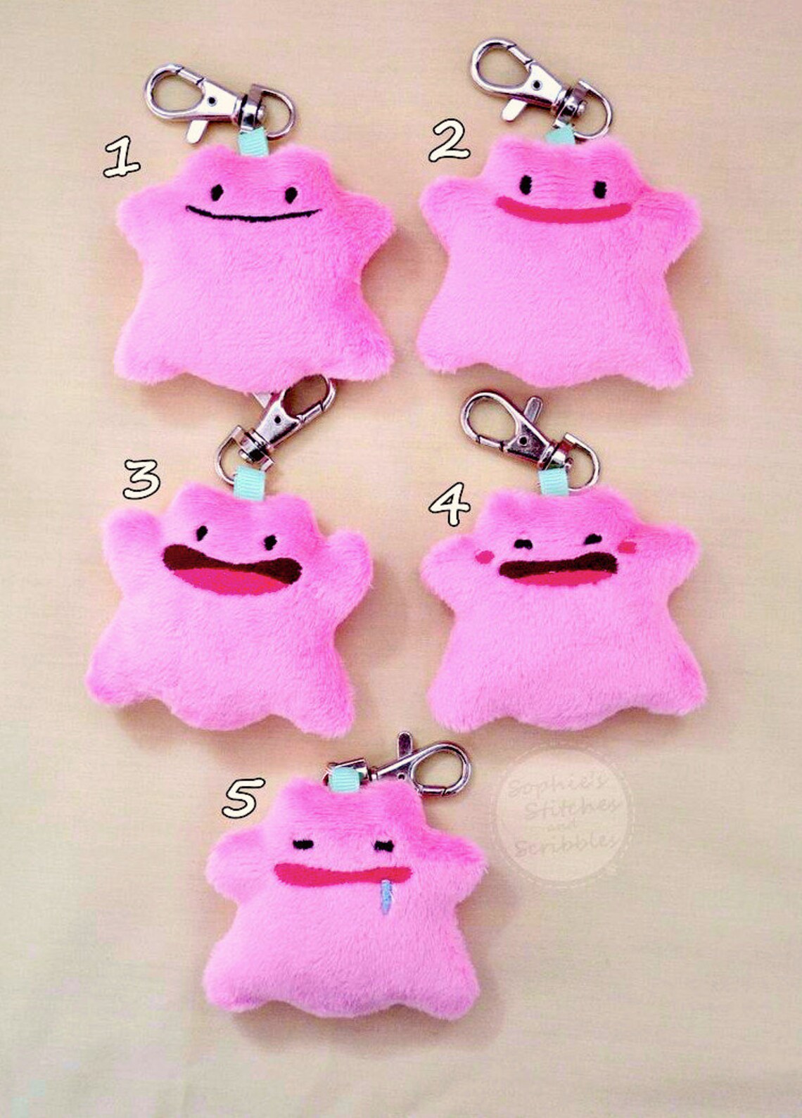 Ditto Keychain Plush Mix and Match Customise Colours | Etsy