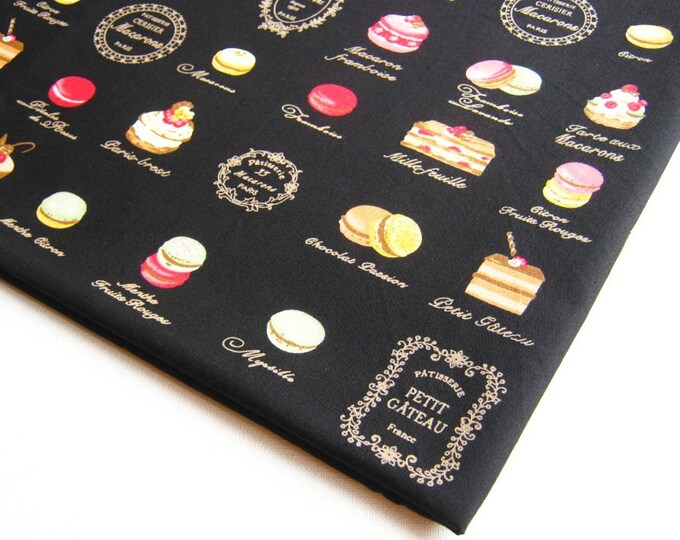 Sweets Macaroon Cake Donut Candy Pie Strawberry Fabric Cotton - Etsy