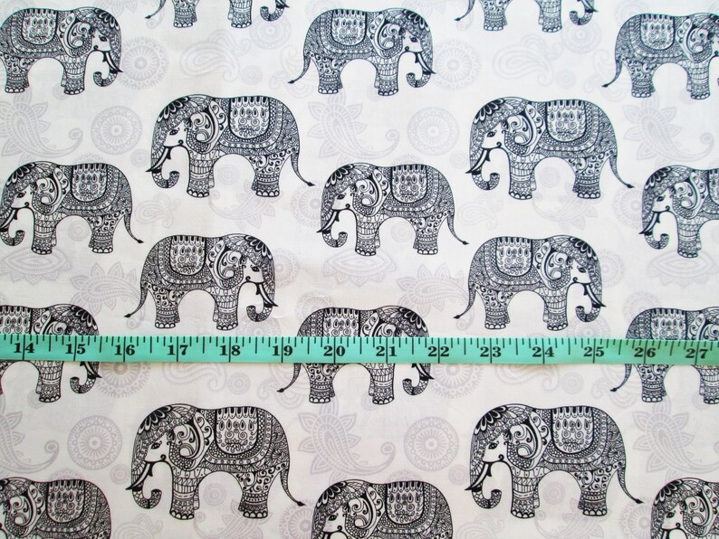 Elephant Fabric With Thai Elephant Asia India Elephant Art - Etsy