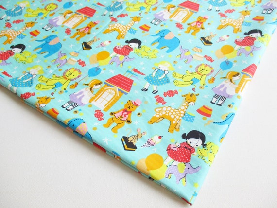 Kid Fabric by the Yard Playground Cartoon Fabric Child | Etsy