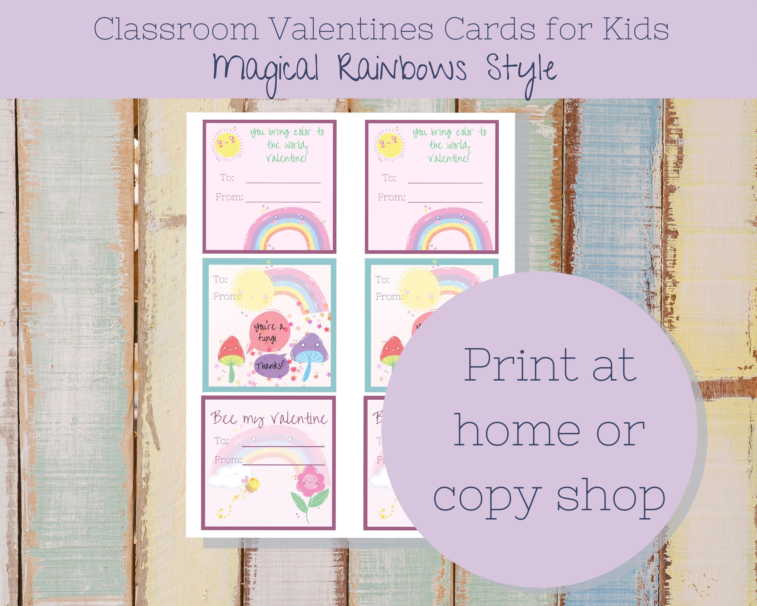 Instant Download Print at Home Valentines for Kids Classroom Valentines ...