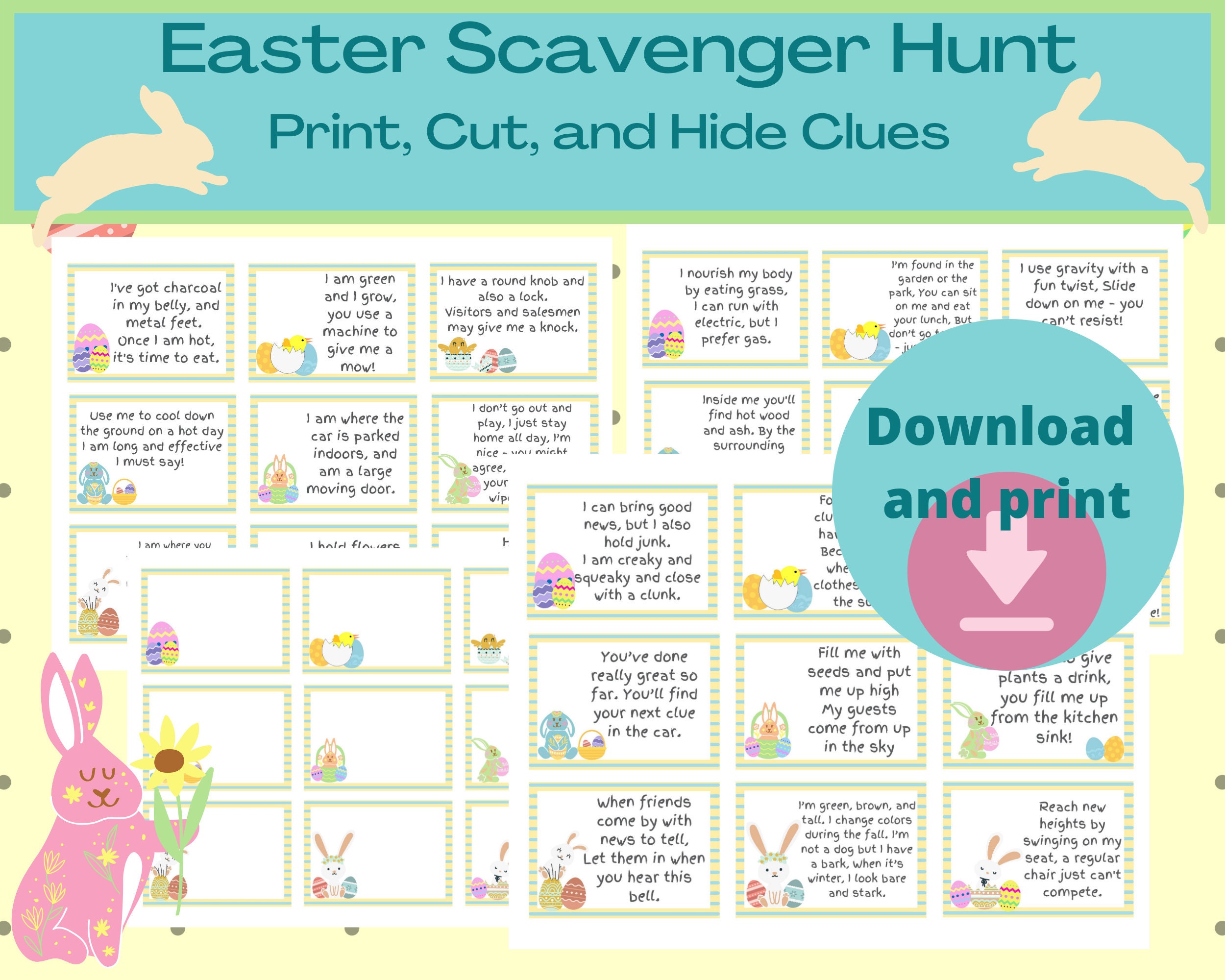 Outdoor Easter Scavenger Hunt Instant Download Treasure Hunt for Kids ...