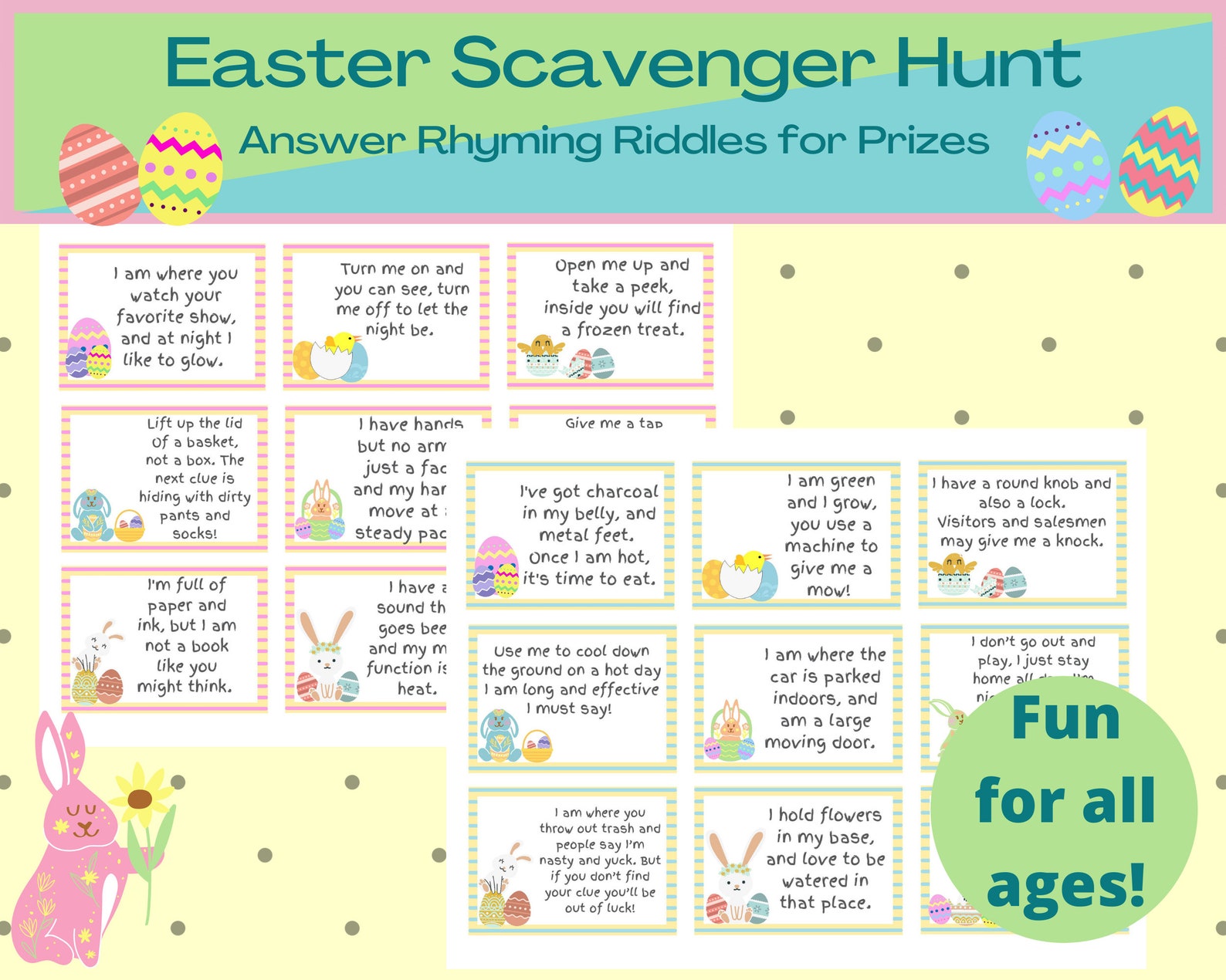 Instant Download Easter Scavenger Hunt Bundle Easter Treasure Hunt ...