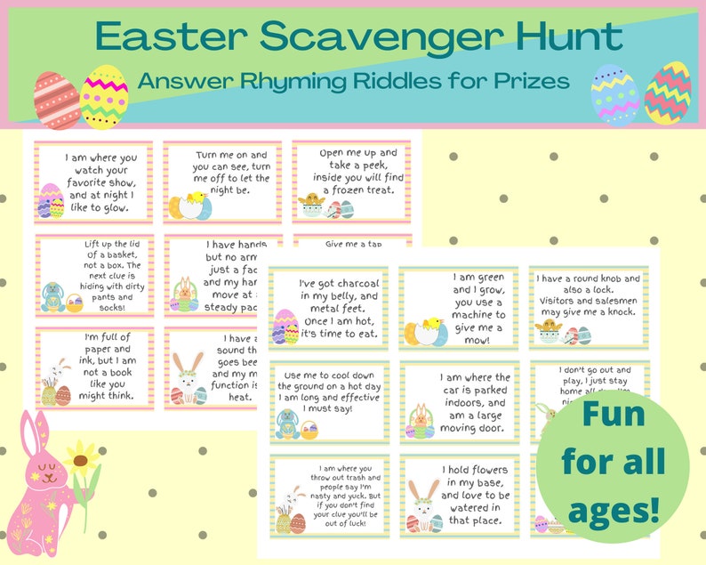 Instant Download Easter Scavenger Hunt Bundle Easter Treasure Hunt ...