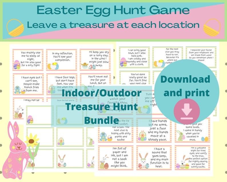 Instant Download Easter Scavenger Hunt Bundle Easter Treasure Hunt ...