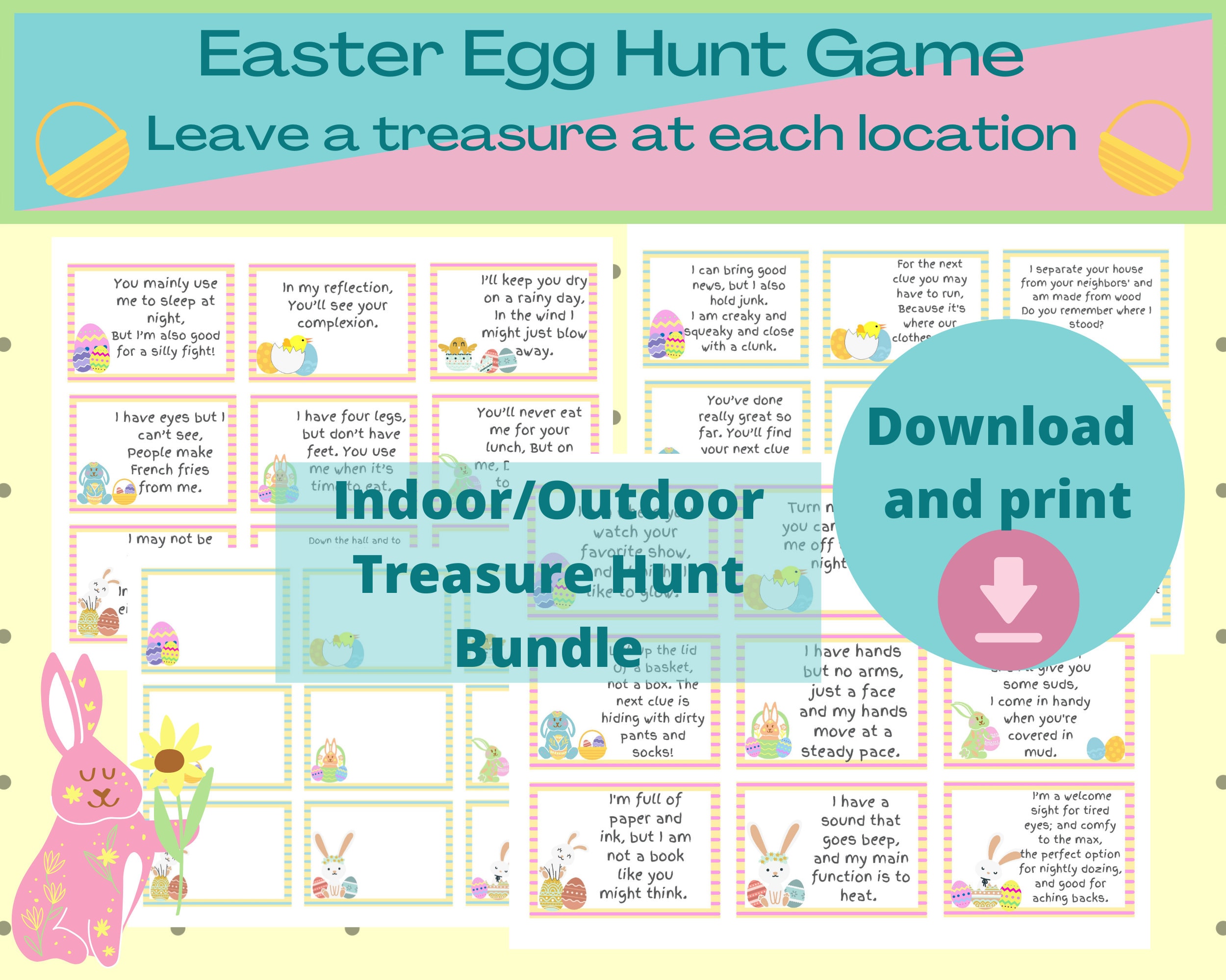 Instant Download Easter Scavenger Hunt Bundle Easter Treasure Hunt ...