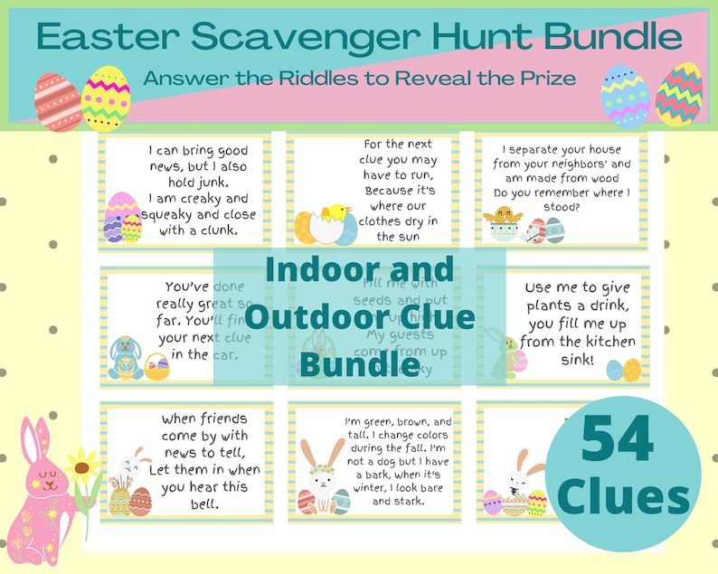 Instant Download Easter Scavenger Hunt Bundle Easter Treasure Hunt ...
