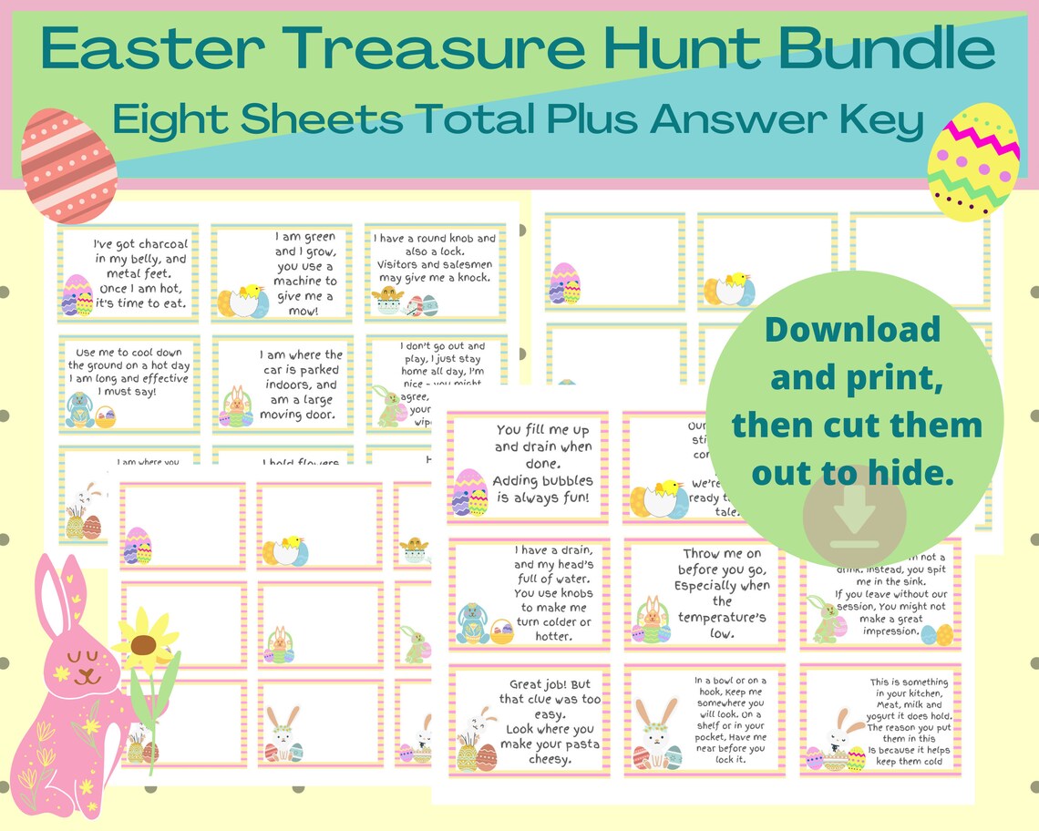 Instant Download Easter Scavenger Hunt Bundle Easter Treasure Hunt ...