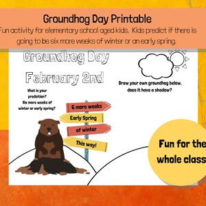 Groundhog Day Printable Instant Download and Print Groundhog Day ...