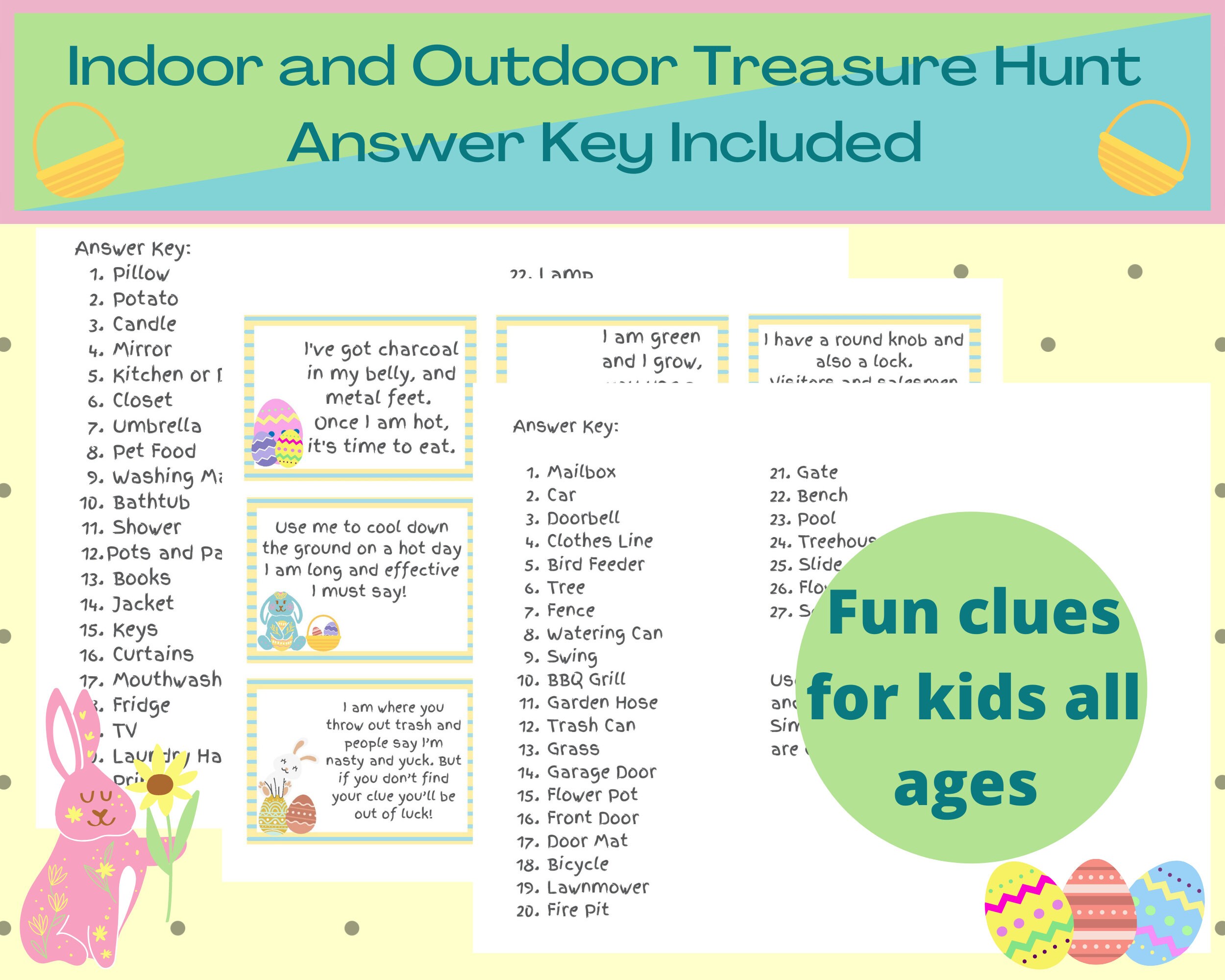 Instant Download Easter Scavenger Hunt Bundle Easter Treasure Hunt ...