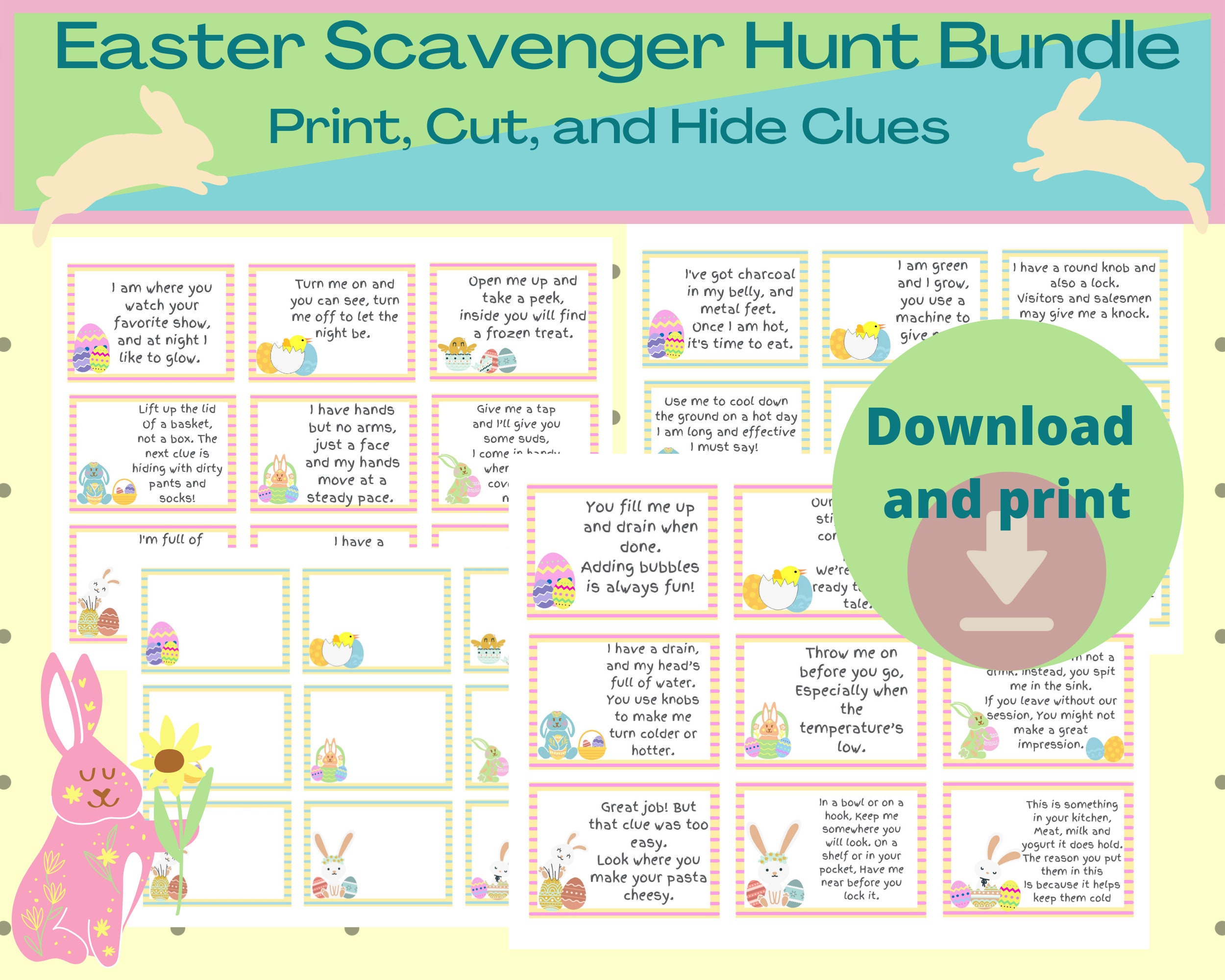 Instant Download Easter Scavenger Hunt Bundle Easter Treasure Hunt ...