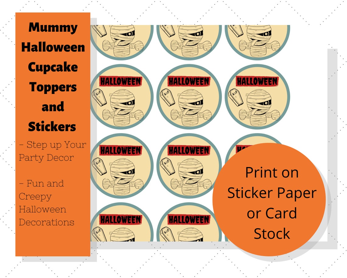 Halloween Cupcake Toppers Instant Download Halloween Party Cake ...