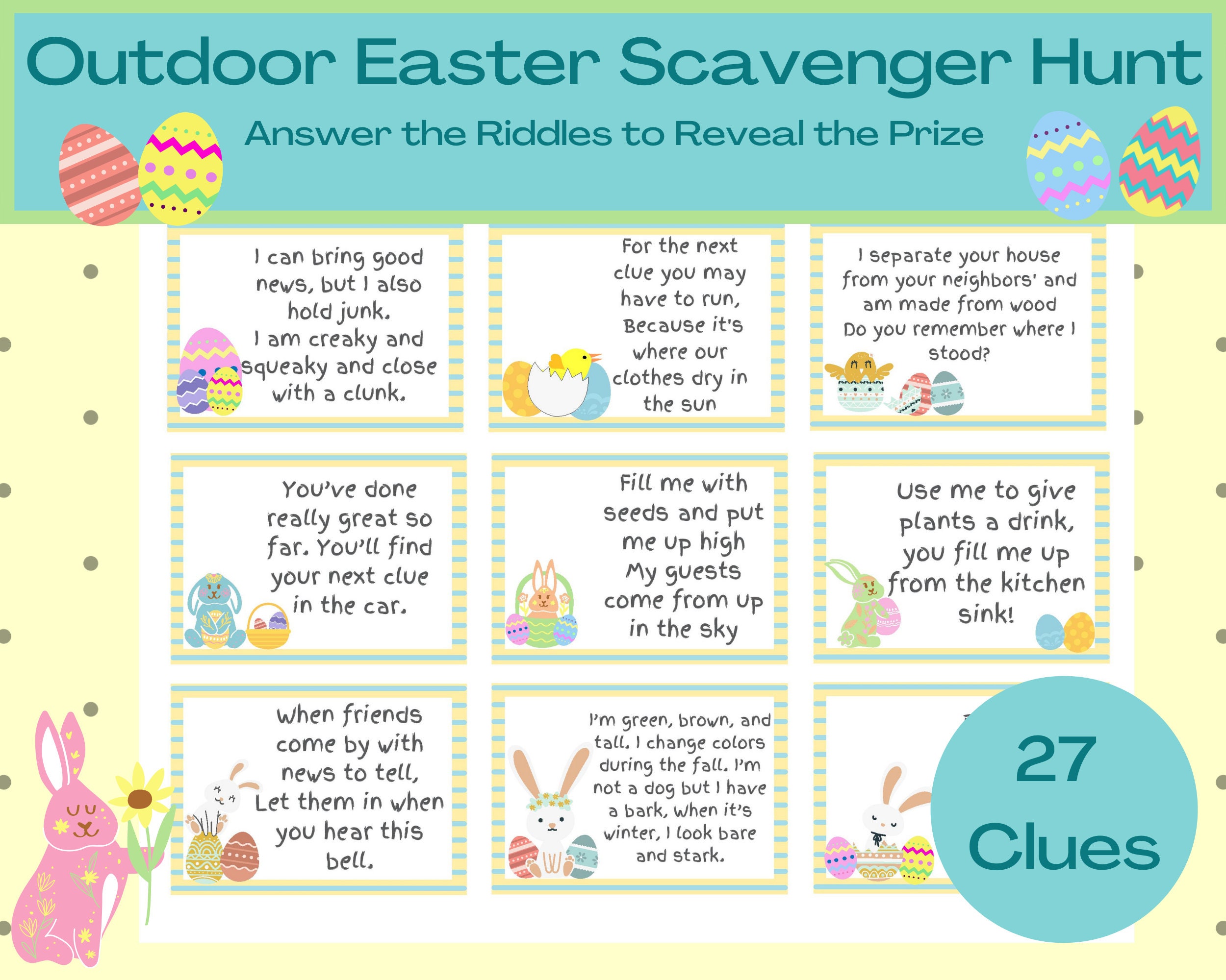 Outdoor Easter Scavenger Hunt Instant Download Treasure Hunt for Kids ...