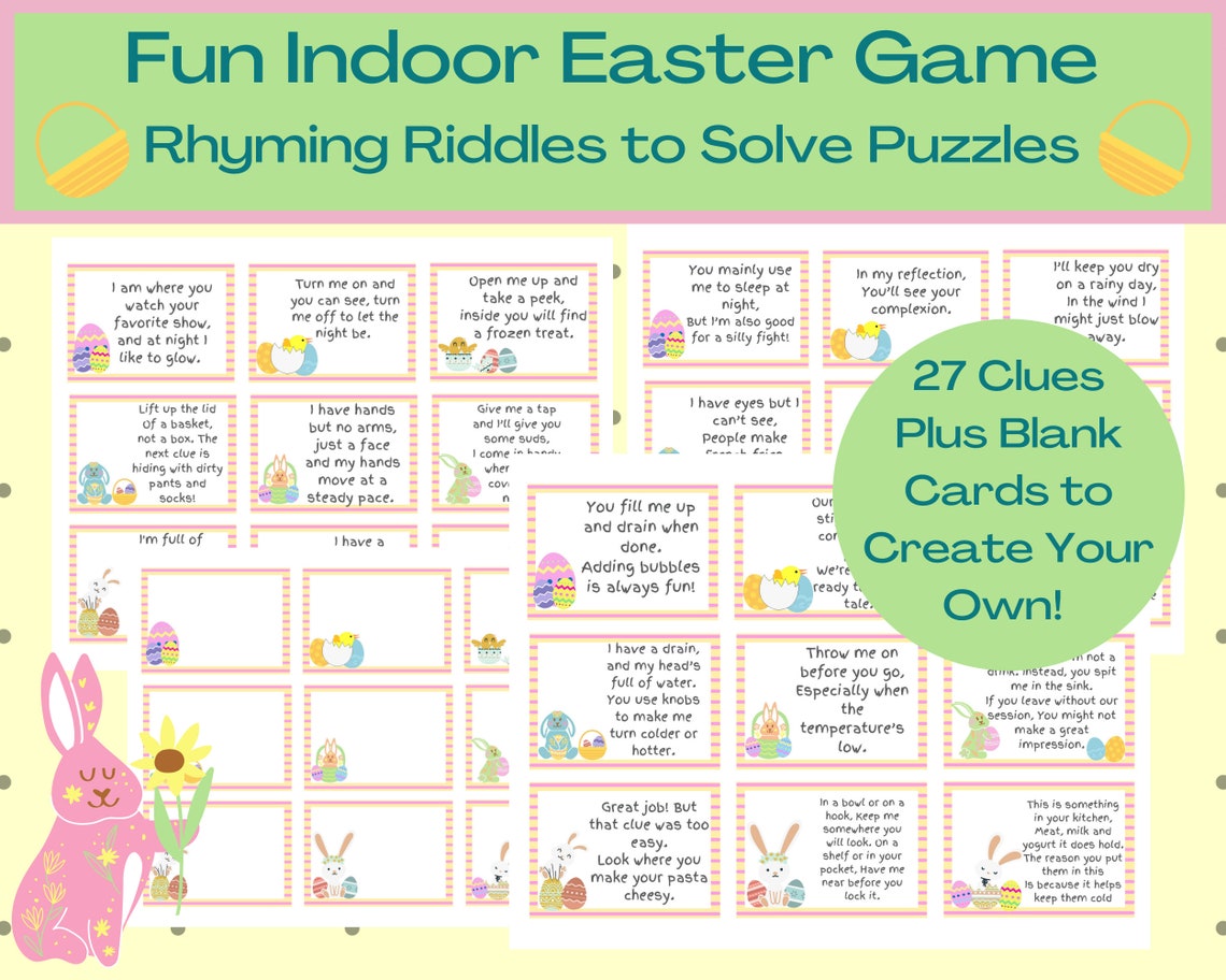 Easter Scavenger Hunt Instant Download Easter Treasure Hunt Party Game ...