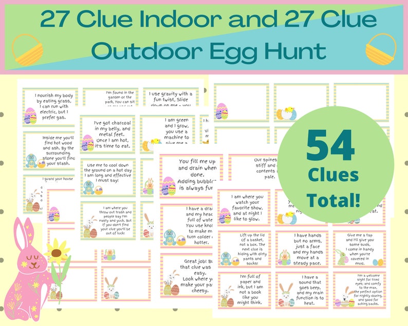 Instant Download Easter Scavenger Hunt Bundle Easter Treasure Hunt ...