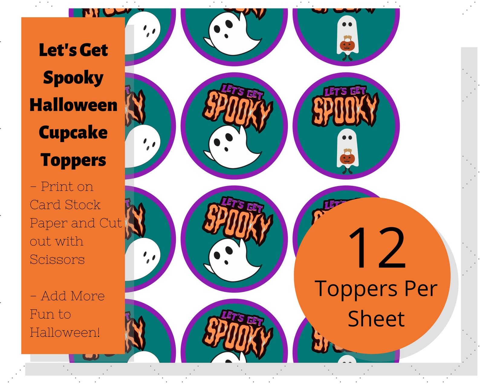 Halloween Cupcake Toppers Instant Download Halloween Party Cake ...