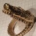 Gator Ring in 14K Gold With Emerald Eyes - Etsy