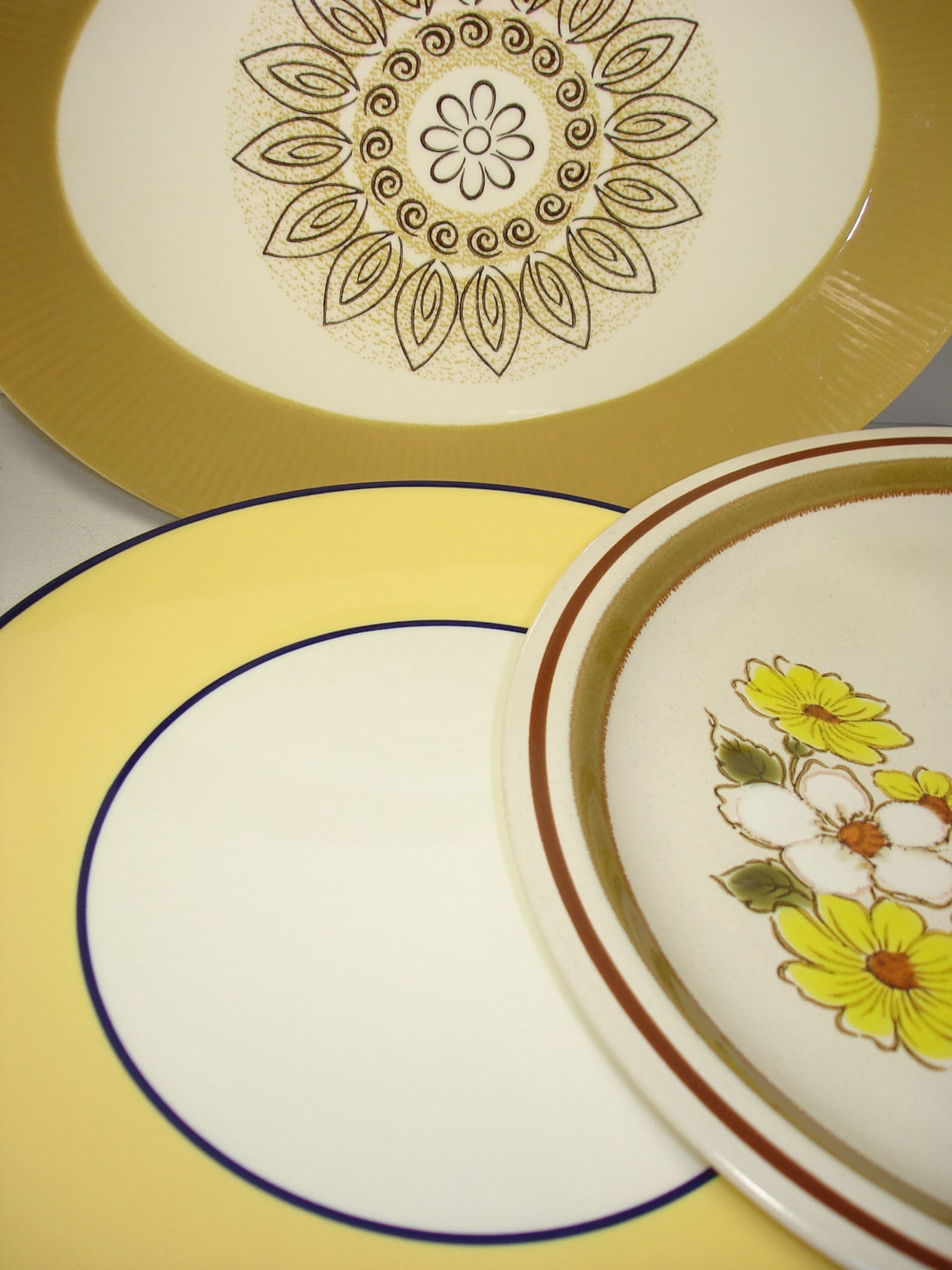 Vintage Serving Platter Plates Eclectic Set of 5 Retro Stoneware - Etsy