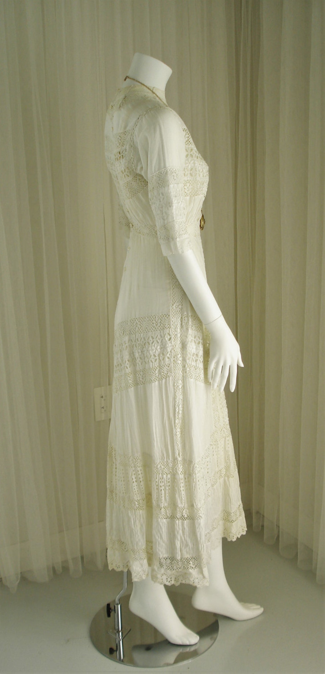 Tambour Lace Irish Crochet Antique Handmade 1900 Tea Length - Etsy