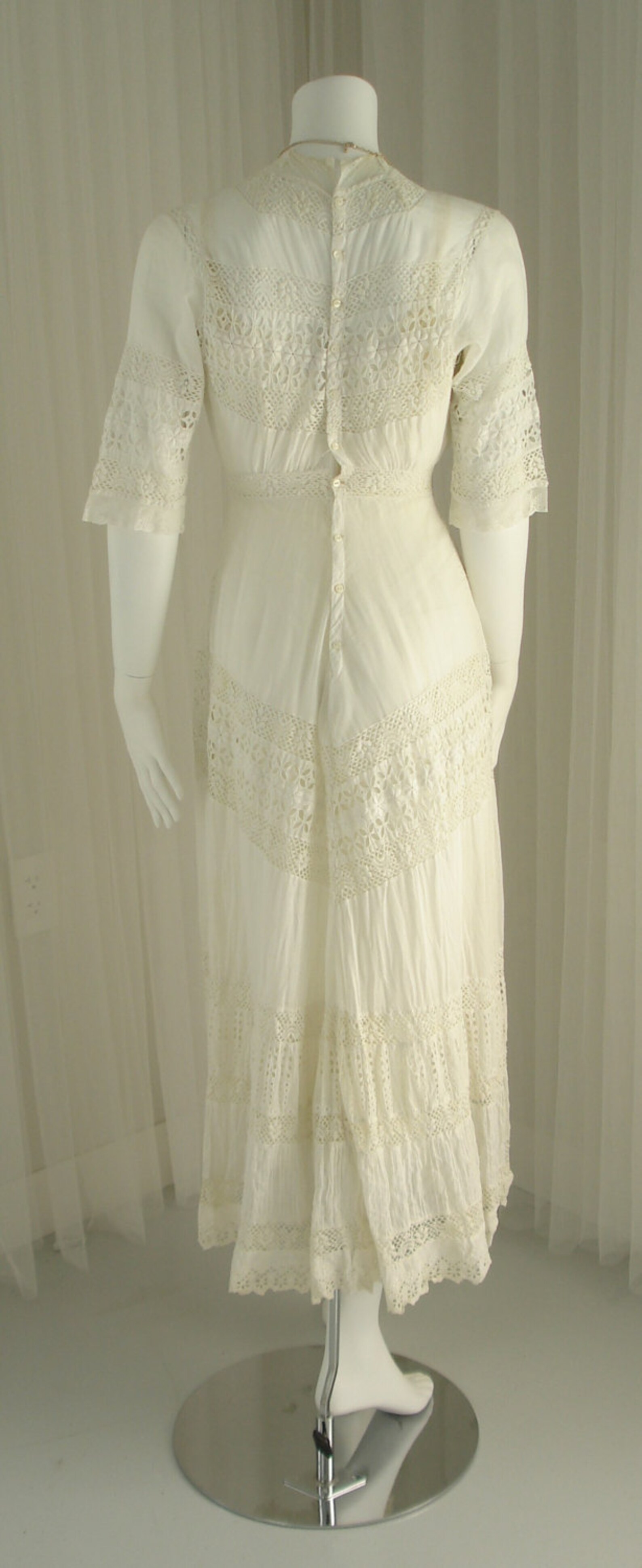 Tambour Lace Irish Crochet Antique Handmade 1900 Tea Length Vintage ...