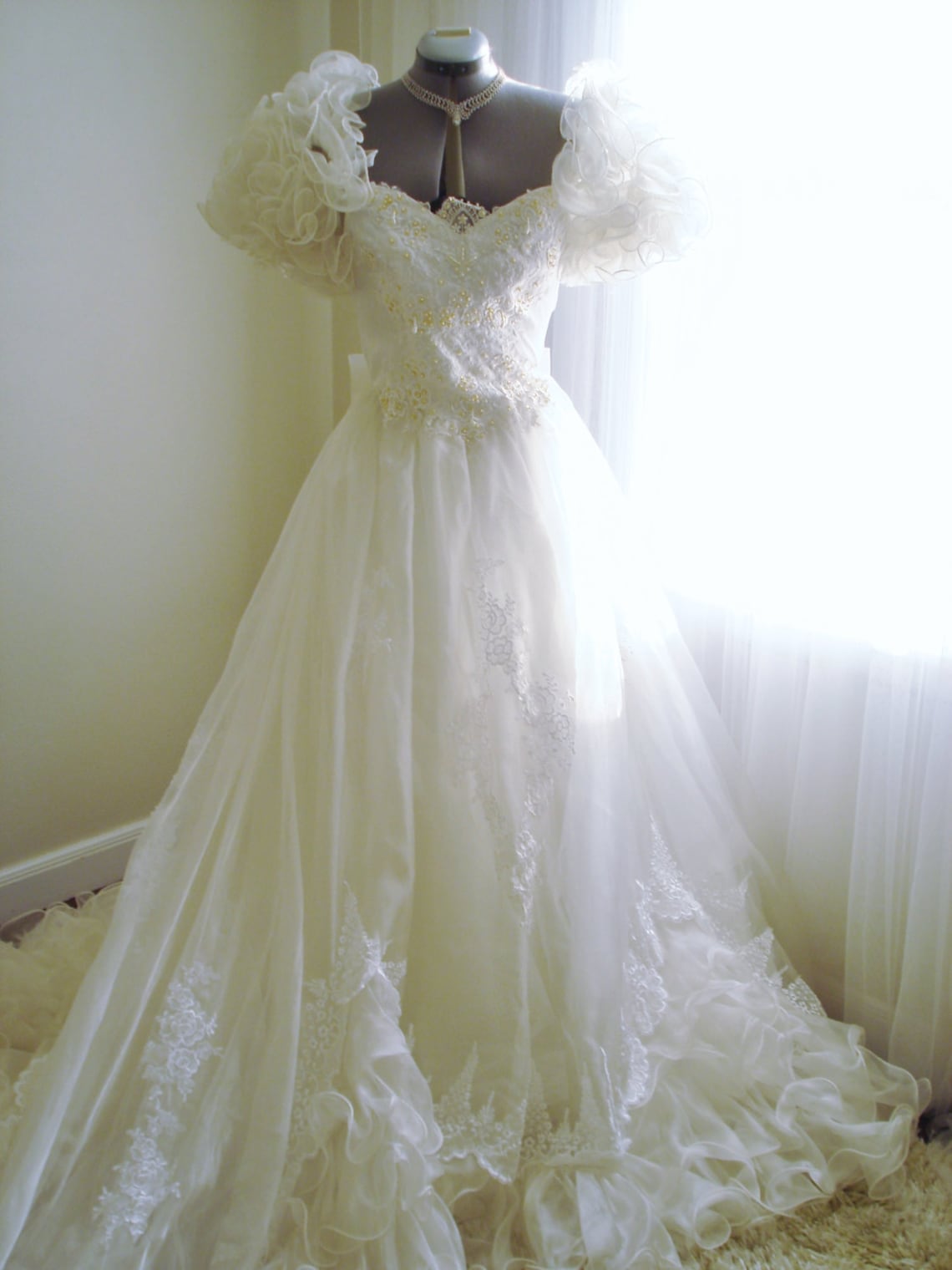 Vintage Ruffled Wedding Dress Lady Antebellum Styled With Beading and ...