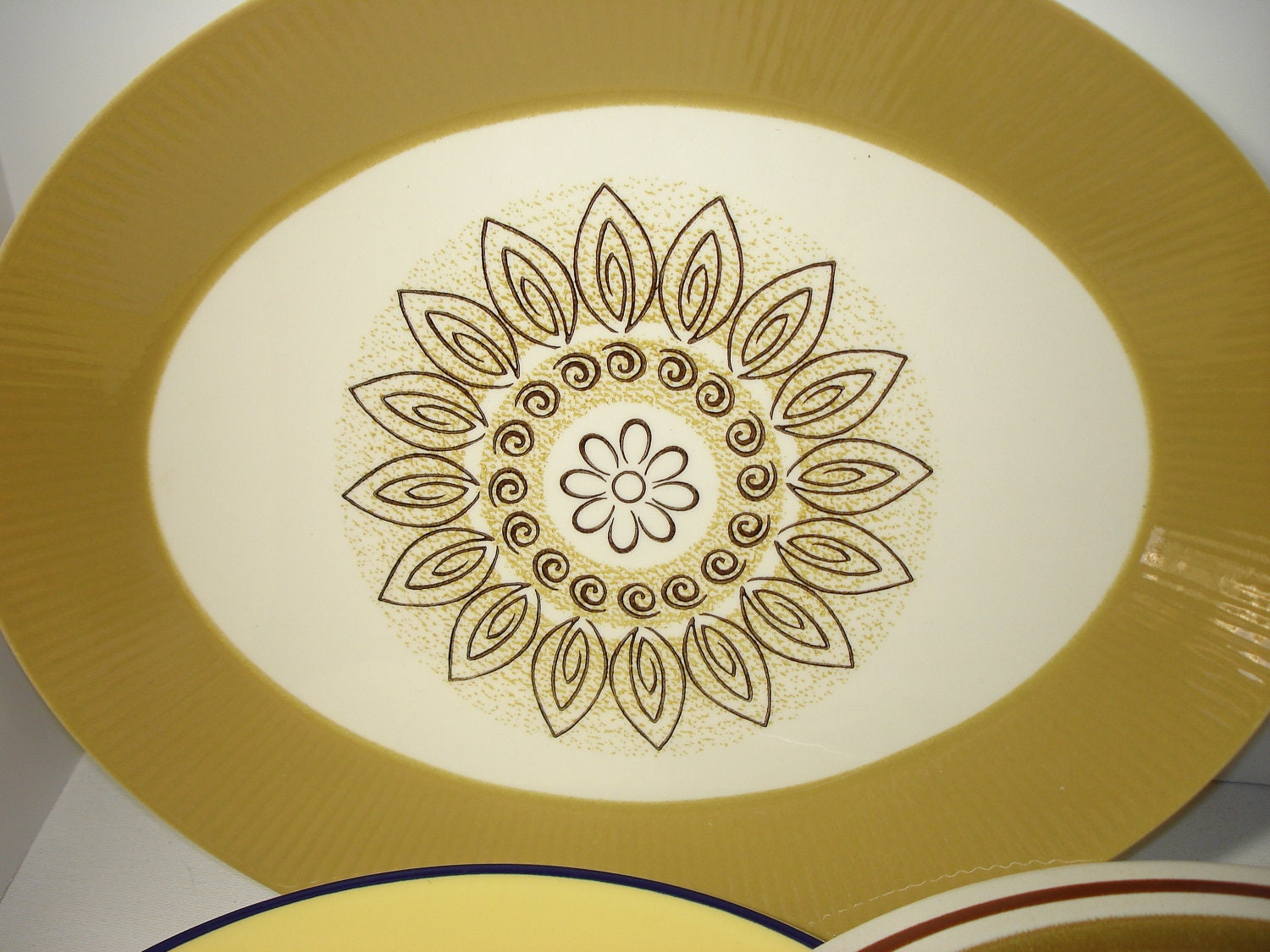 Vintage Serving Platter Plates Eclectic Set of 5 Retro Stoneware - Etsy